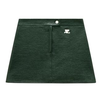 Courr&egrave;ges Gr&uuml;ner Vinyl Minirock mit Snap Button - - Skirts - Damen - Gr&uuml;n - XS