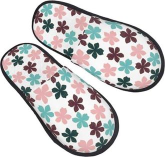 Generic Pantoufles De Maison Fleurs Aquarelles Cozy Pantoufles En Feutre Portative Chaussons Maison Pour H&ocirc;tel Homme Int&eacute;rieur L