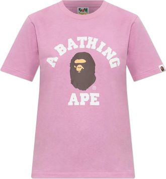A Bathing Ape A Bathing Ape, Femme, Tops, Rose, Taille: 38 FR T-shirt avec logo
