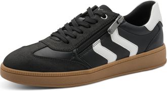 Marco Tozzi Marco Tozzi Damen Sneaker flach mit Rei&szlig;verschluss Freizeit, Schwarz (Black/White), 41 EU