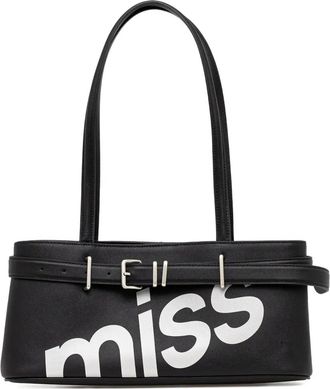 Miss Sixty buckle-detail logo-print shoulder bag - Schwarz