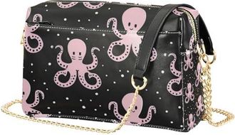 Mnsruu Sacs à bandoulière pour femme, sac à main en cuir imprimé pieuvre