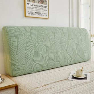 Generic Gepr&auml;gter blattf&ouml;rmiger Stretch Bettbezug (Bettkopfteil Bezug Stretch staubdicht) f&uuml;r Queen Cal King und Kopfteil Bezug Betten Mintgr&uuml;n VOLLST&Auml;NDIG: 1