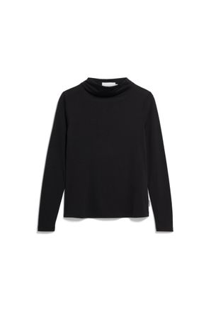 Armedangels Damen Longsleeve aus Bio-Woll Mix CALUNAA Slim Fit Black