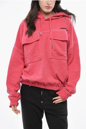 Dsquared2 Acid Wash Effect K2 FIT Hoodie with Double Breast Pockets size Xxs