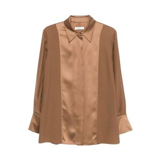 Joseph Femme, Blouses et Chemises, Brun, Taille: 46 FR Childs Silk Satin Blouse