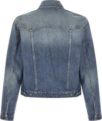 Versace Medusa-Embellished Denim Jacket - Blue