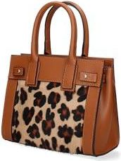 Gave Lux Sac &agrave; main pour femme en cuir v&eacute;ritable fabriqu&eacute; en Italie 8,5 x 11,5 x 4 cm GLX228111023FBG, Cuir et l&eacute;opard, Taille unique