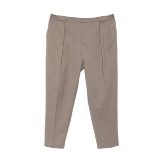 BRIGLIA 1949 Braune Plissierte Vorderseite Gerade Beinhose - - Trousers - Herren - Braun - M