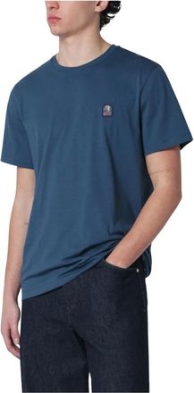 Parajumpers Homme, Tops, Bleu, Taille: 2XL Patch Tee