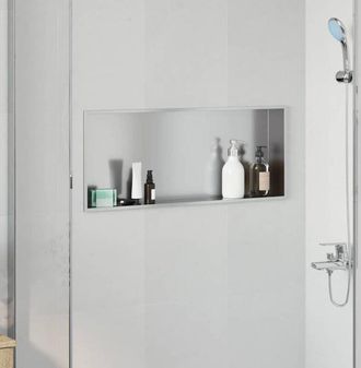 vidaXL Duschnische Silber 75 x 30 x 9.5 cm Edelstahl Vidaxl