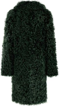 Prada Womens Green Fur Smeraldo Exterior: Shearling Giacche Pelle Jacket