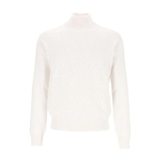 Corneliani Hochgeschlossener Wollpullover - - Knitwear - Herren - Wei&szlig; - M