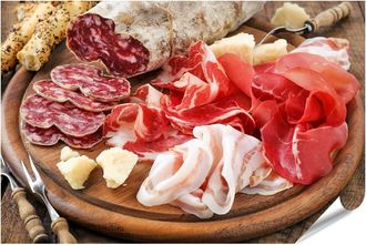 Islandburner Prime XXL Bild Poster Wurstplatte Italienischer Prosciutto Schinken Bresaola Pancetta Salami Premium Bilder Fotodruck