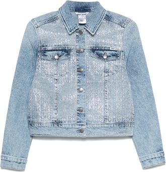 DKNY veste &agrave; logo strass&eacute; - Bleu