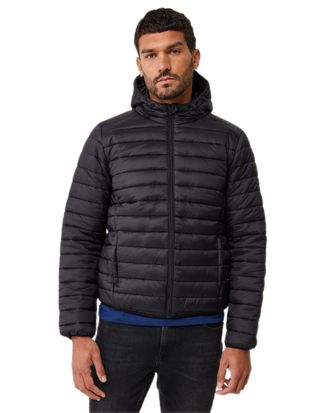 Mexx Mens Hooded Puffer Jacket, Black, XL