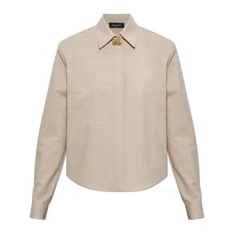Fabiana Filippi Femme, Blouses et Chemises, Beige, Taille: 36 FR Chemise avec appliqu&eacute;