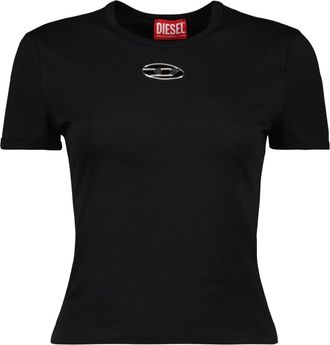 Diesel Femme, Tops, Noir, Taille: 40 FR T-shirt noir D-Uncuntie Slim