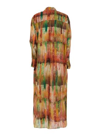 Momoni Womens Dress Jau Multicolour Silk