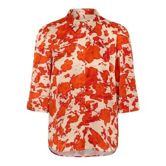 Soaked In Luxury Slclero Kurzarm mit Print - - Blouses & Shirts - Damen - Mehrfarbig - XS