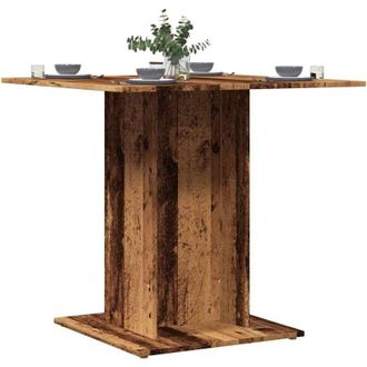 vidaXL Vidaxl - Table à manger vieux bois 80 x 80 x 75 cm bois dingénierie