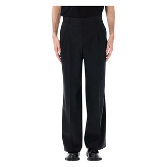 Ami Homme, Pantalons, Noir, Taille: 3XS Pantalon Large Taille Basse &agrave; Deux Pinces