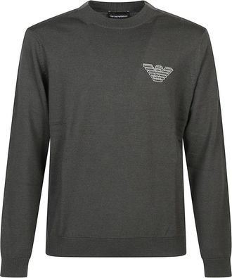 Emporio Armani Homme, Pulls, Noir, Taille: L Pull à patch aigle