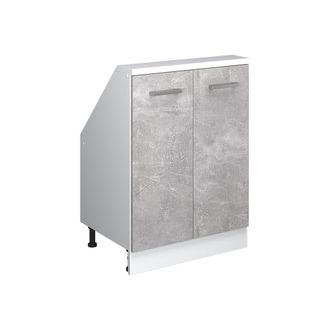 Vicco Dachschr&auml;genschrank Rion, Beton/Wei&szlig;, mit 2 T&uuml;ren