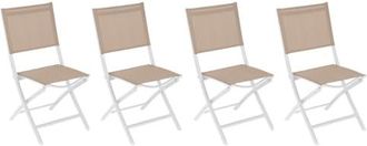 Hesperide Set mit 4 Klappstühlen Essentia für den Garten, Leinen & Weiß
