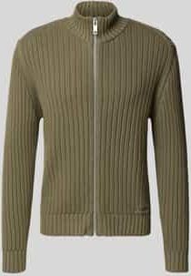 HUGO BOSS Regular Fit Strickjacke aus rerippter Baumwolle Modell SRITON