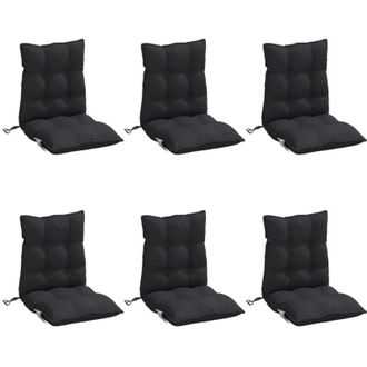 vidaXL Niedriglehner-Auflagen 6 Stk. Schwarz Oxford-Gewebe vidaXL