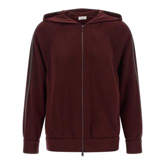 Brunello Cucinelli Monile Rei&szlig;verschluss-Hoodie - - Sweatshirts & Hoodies - Damen - Rot - L