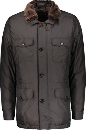 Moorer Homme, Vestes, Brun, Taille: 2XL Veste d&eacute;contract&eacute;e fonc&eacute;e avec col en fourrure