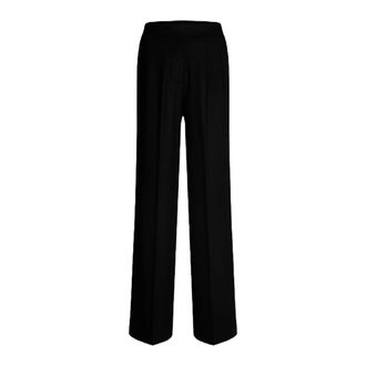 Windsor Palazzo-Hose aus Wolljersey mit Bundfalte - - Trousers - Damen - Schwarzk - XS
