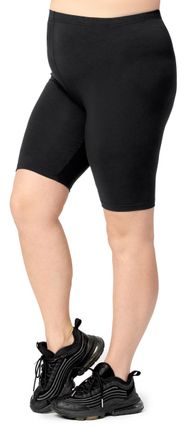 Merry Style Kurze Leggings Gro&szlig;e Gr&ouml;&szlig;en Damen Shorts aus Baumwolle Komfortable Kurze Hose Radlerhose Ideal f&uuml;r den Alltag und Sportaktivit&auml;ten MS10-456 (Schwarz, 
