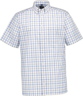 Olymp Herren Kurzarmhemd blau Baumwolle