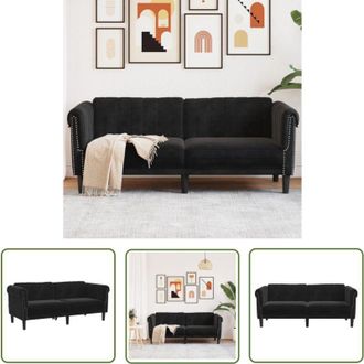 vidaXL The Living Store - Sofa 2-Sitzer Schwarz Samt - Samtsofa - Wohnzimmersofa - 2-Sitzer Sofa - Schwarzes Sofa - Modernes Sofa