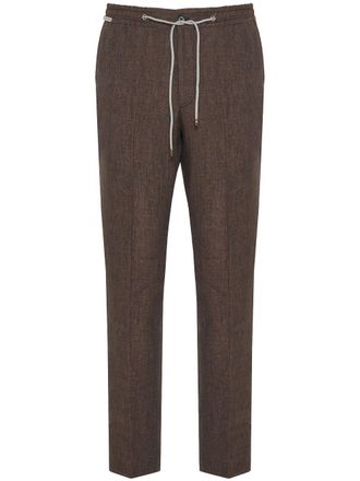 Corneliani Leinenhose mit Kordelzug - Braun