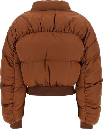 Elisabetta Franchi Cropped Quilted Down Jacket - Brown