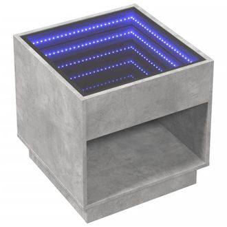 vidaXL Nachttisch mit Infinity-LED Betongrau 50x50x50 cm vidaXL