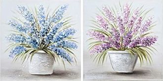 DKD Home Decor Leinwandbild aus MDF-Holz (2 Stück) (60 x 3 x 60 cm) (Referenz: S3018304)