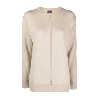 Lorena Antoniazzi Beiger Strickpullover mit Mittelnaht - - Knitwear - Damen - Beige - L