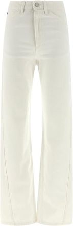 Christophe Lemaire Femme, Jeans, Blanc, Taille: 34 FR Pantalon Cinq Poches Torsad&eacute; en Denim