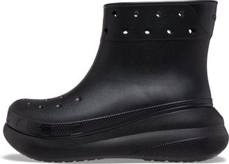 Crocs Unisex Classic Crush Rain Boots, Black, 8 US Men