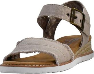 Skechers Femme Desert Kiss-Adobe Princess Sandale, Light Taupe Canvas, 38.5 EU