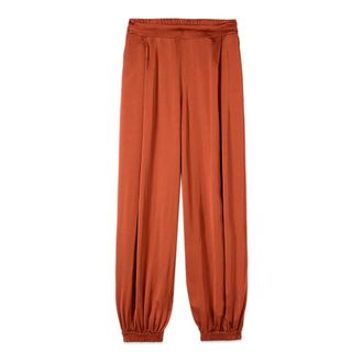 Oltre Satin-Palazzo-Hose - - Trousers - Damen - Orange - XL