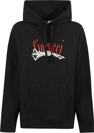 Fiorucci Femme, Sweatshirts et sweats &agrave; capuche, Noir, Taille: 34 FR Polka Dot Pin Up Print Relaxed Sweat &agrave; capuche