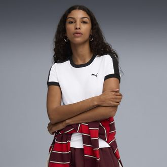 Puma T-shirt ajust&eacute; T7 Femme, V&ecirc;tements, Blanc, XL