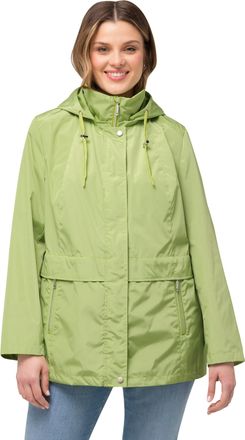 Ulla Popken Damen Spezialistin Hyprar Windbreaker: Mit Kapuze 825242 Übergangsjacke, Grün, 50-52 EU