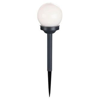 ETC Shop Solarlampen f&uuml;r Au&szlig;en Kugel Gartenleuchten Erdspie&szlig; Kugelleuchte Solar LED Solarkugel f&uuml;r den Garten, wei&szlig; silber, LED warmwei&szlig;, Durchmesser:10 cm